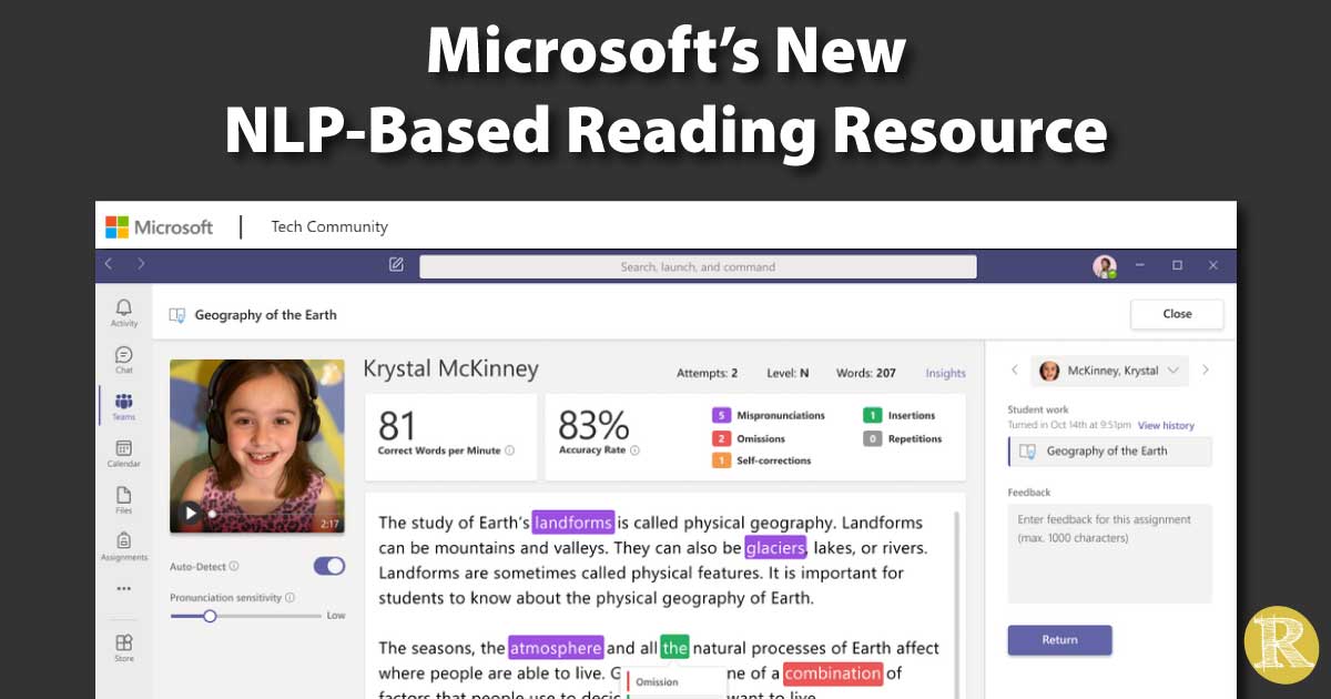 Important 1st Step: Microsoft's New NLP-Based Reading Resource