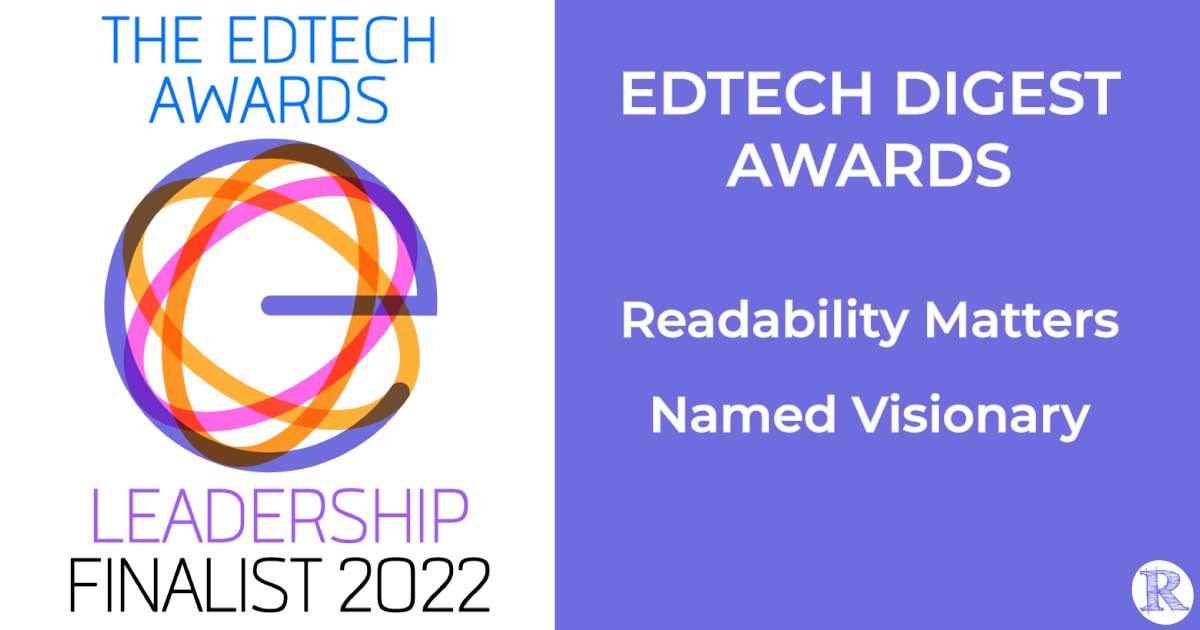 EdTech Digest Names Readability Matters Leadership Visionary