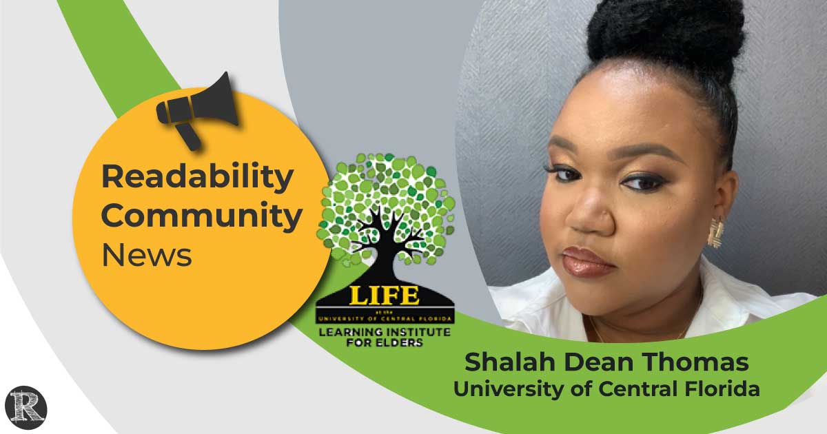 Readability Community News: Shalah Dean Thomas Awarded LIFE Grant