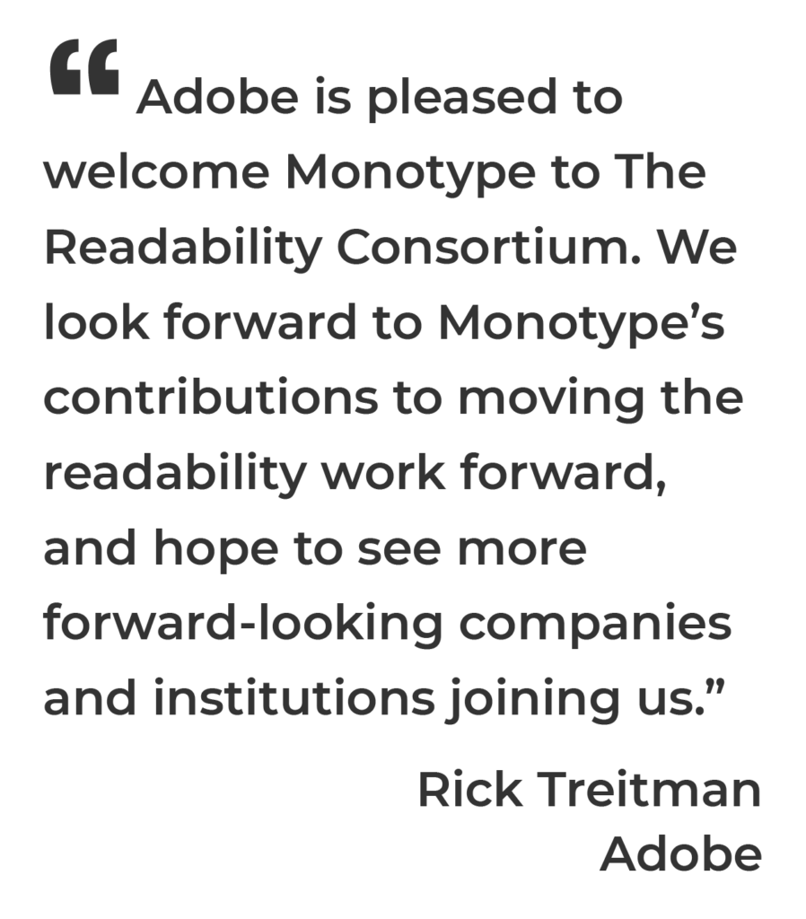 Monotype Joins The Readability Consortium | Readability Matters